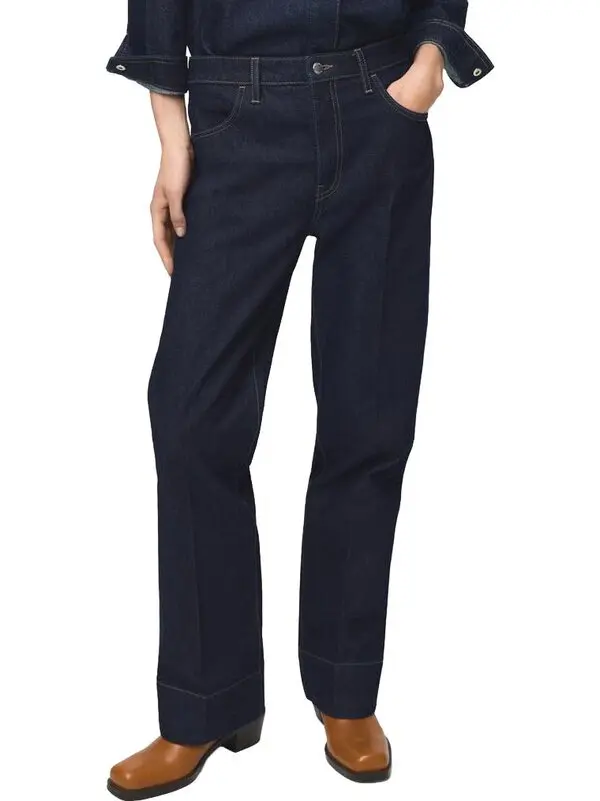 Mango Straight Leg Full Length Jeans - Dark Blue