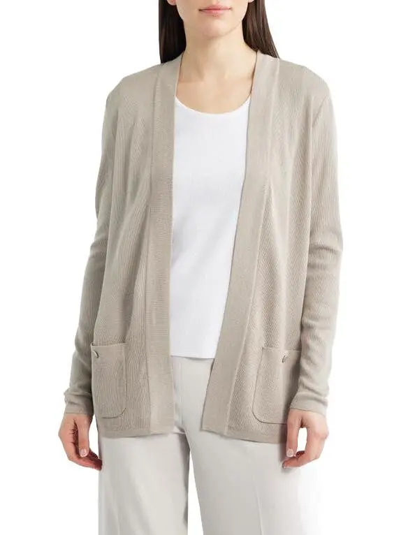 Anne Klein Open Front Cardigan - Porcini