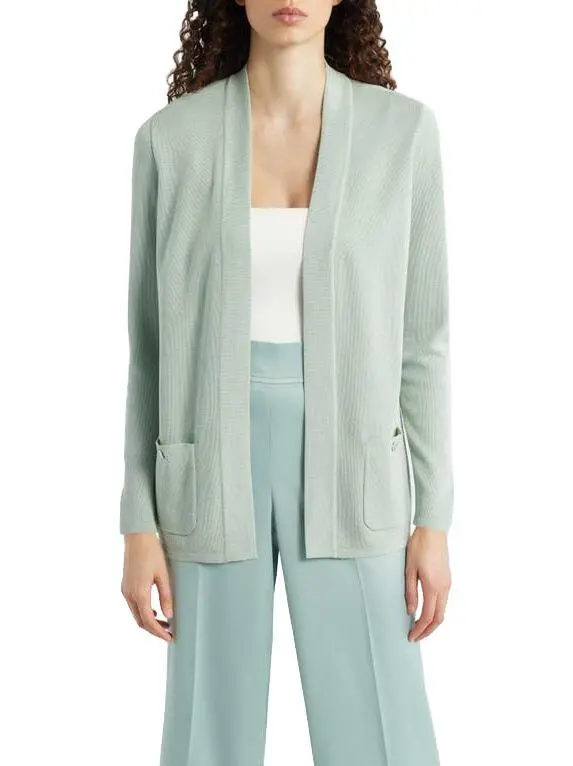 Anne Klein Open Front Cardigan - Soft Aloe