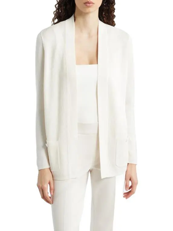 Anne Klein Open Front Cardigan - White Dove