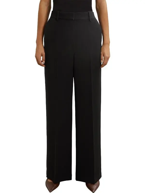 REISS Margeaux Straight Leg Trousers - Black