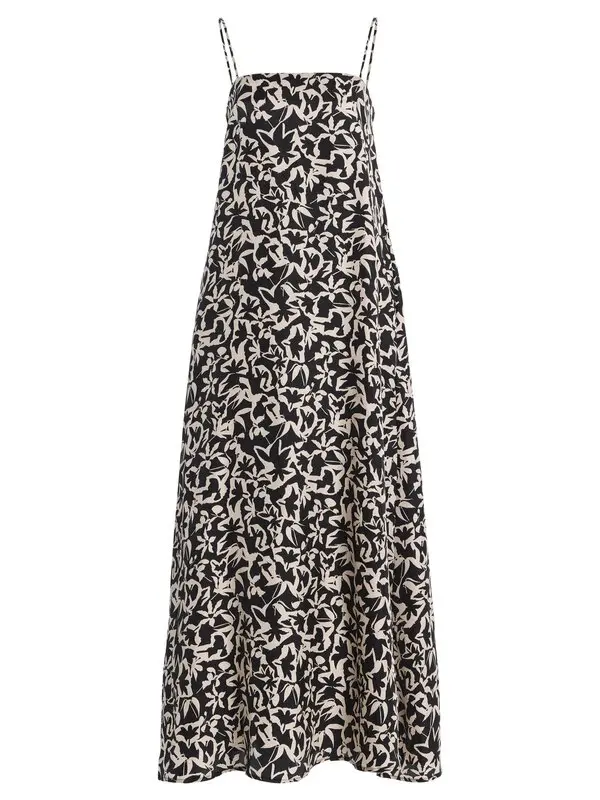 Asceno Melfi Flared Maxi Dress - Black