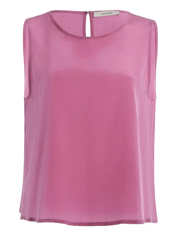 Asceno Sofia Silk Shell Top - Pink