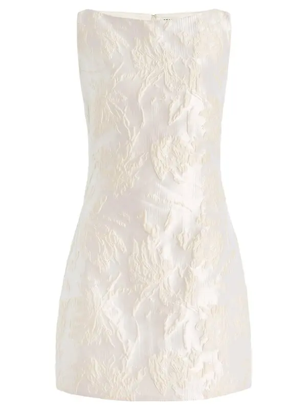 Staud Mimi Jacquard Mini Dress - Ivory