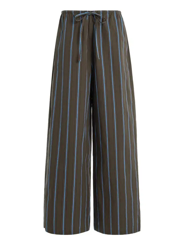 Staud Mateo Cotton Wide Leg Pants - Stripe