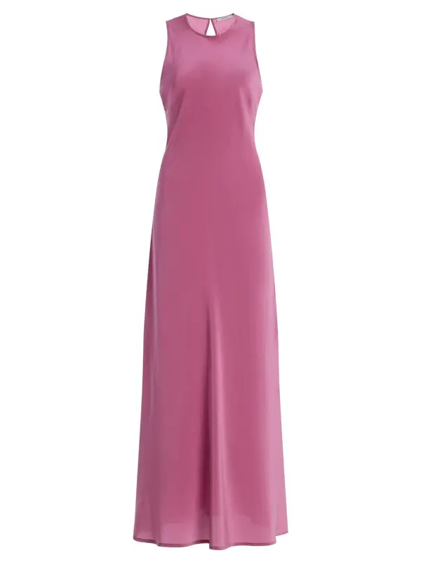 Asceno Valencia Silk Maxi Dress - Pink