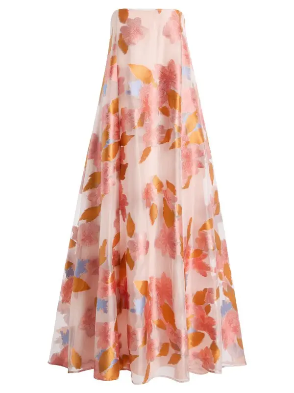 Staud Allyson Embroidered Tulle Maxi Dress - Pink