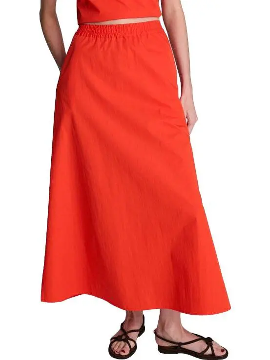 KENNETH COLE Cotton-blend Maxi Skirt - Lava Red