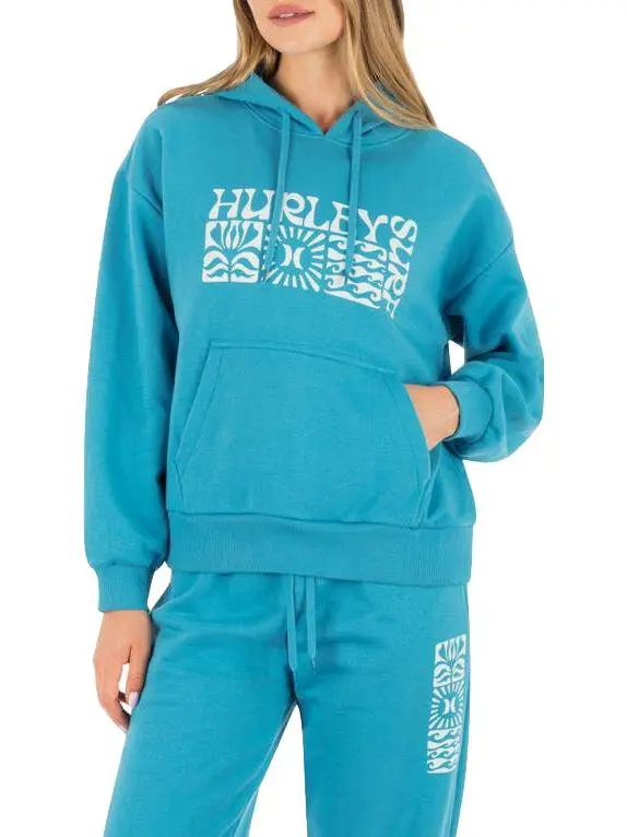 Hurley Cotton-blend Fleece Hoodie - Blue Moon