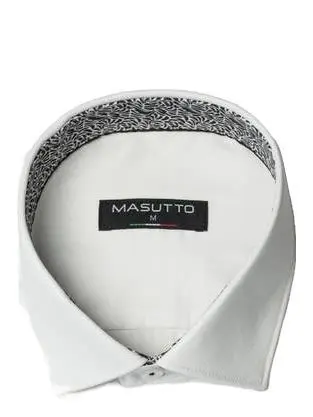 MASUTTO Aria Solid Button-up Long Sleeve Shirt - White