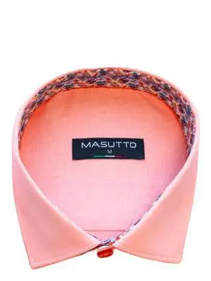 MASUTTO Torre Linen Button-up Shirt - Bright Neon Orange