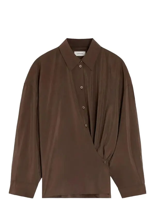 LEMAIRE Straight Collar Twisted Shirt - Brown
