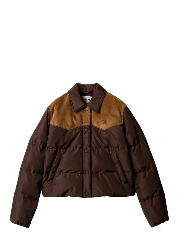 Miu Miu Blouson Down Jacket - Brown