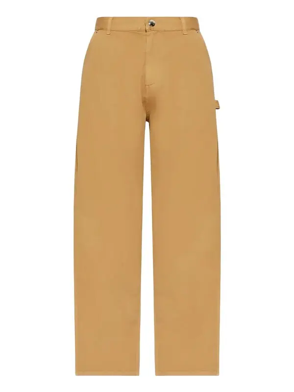 Moncler Button Up Zipper Straight Leg Trousers - Tan
