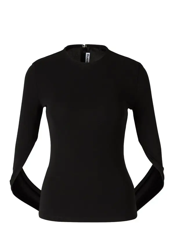 Alexander Wang Drape Back Long-sleeve Top - Black
