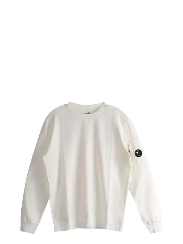 C.P. COMPANY Fleece Crewneck Gauze - White