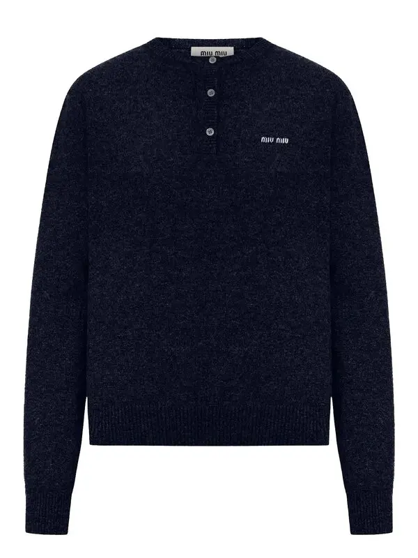 Miu Miu Cashmere Crewneck Sweater - Blue