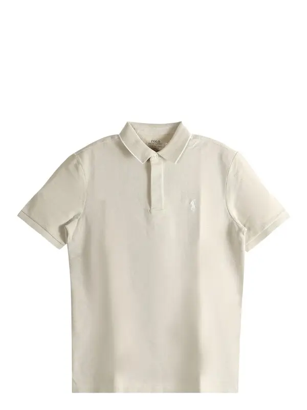 Polo Ralph Lauren Short-sleeve Oxford Polo With Knit Collar - Tan