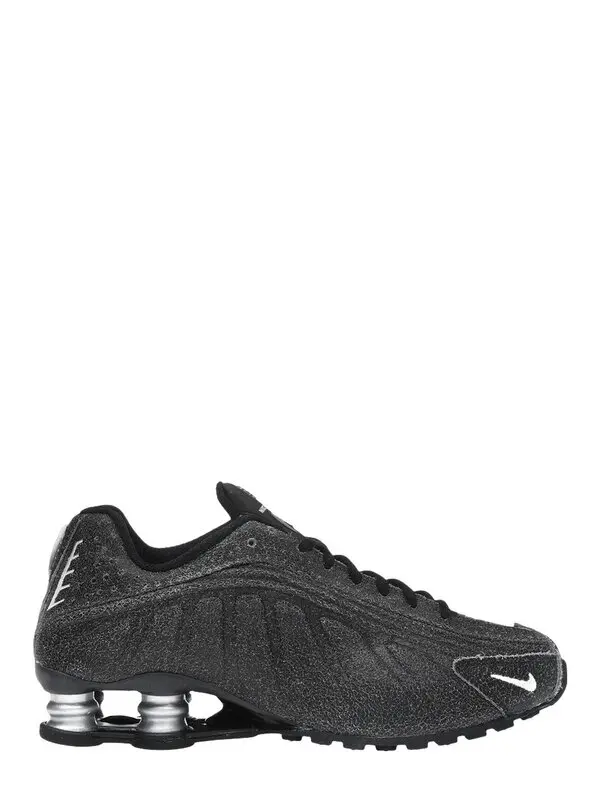 Nike Shox R4 Distressed Leather Sneakers - Black