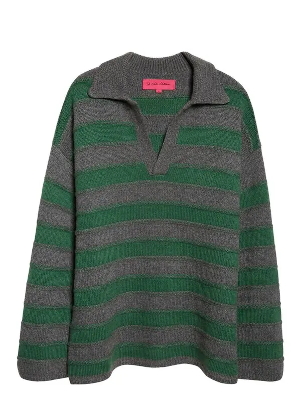 THE ELDER STATESMAN Dume Stripe Rugby - Green