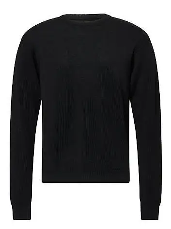Rick Owens Round-neck Ribbed Wool Jumper - Black
