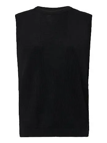 Rick Owens Round-neck Rib-knit Wool Tank Top - Black