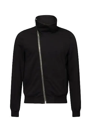Rick Owens Diagonal-zip Cotton-jersey Sweatshirt - Black