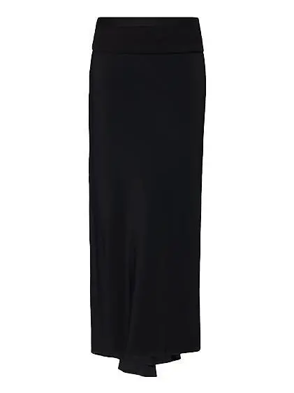 Rick Owens Mid-rise Bias Satin Midi Skirt - Black