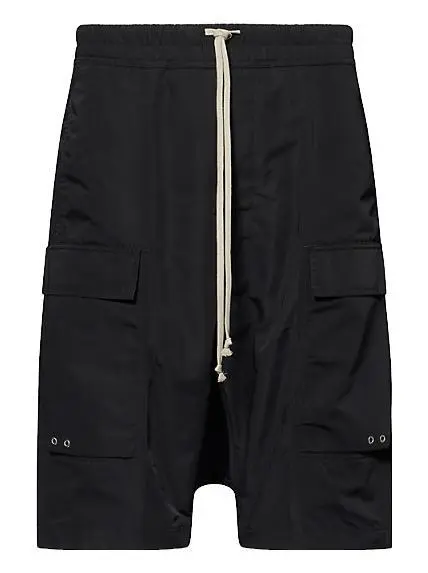 Rick Owens Woven Cargo Shorts - Black