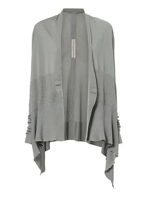 Rick Owens Medium Wrap Asymmetric Wool Cardigan - Euca