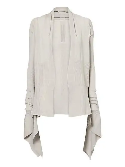 Rick Owens Medium Wrap Asymmetric Wool Cardigan - Pearl