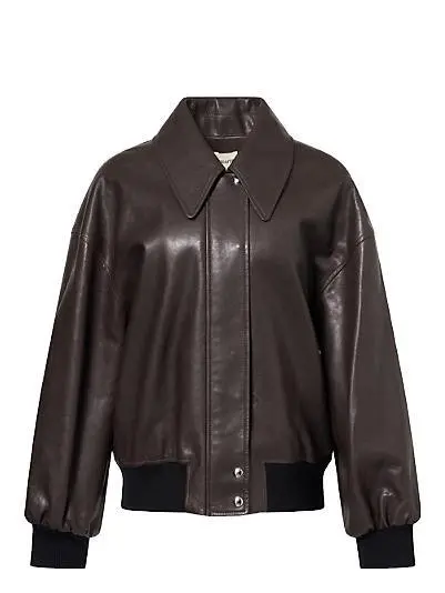 Khaite Shelman Leather Jacket - Dark Brown