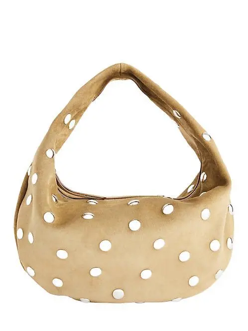 Khaite Olivia Hobo Studded Shoulder Bag - Mud