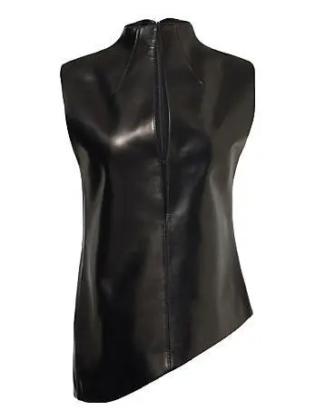 Khaite Von Leather Top - Black