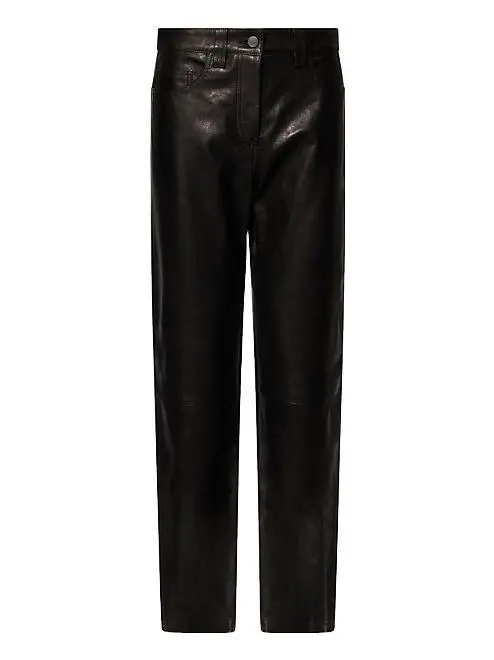 Khaite Callum Relaxed Tapered Suede Trousers - Black
