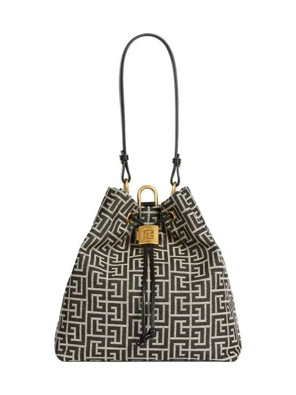 Balmain Pulse Monogram Jacquard Backpack - Black