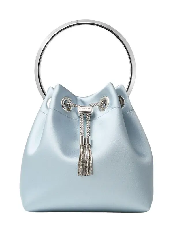 JIMMY CHOO Bon Bon Bucket Bag - Ice Blue/silver