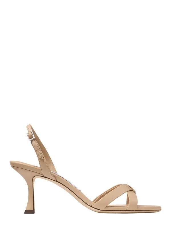 JIMMY CHOO Elsy 70 Nappa Leather Slingbacks - Chai