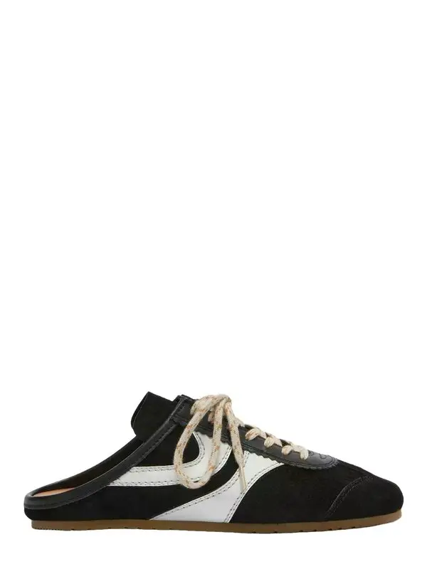 Dries Van Noten Suede-stripe Sneaker Mules - Black