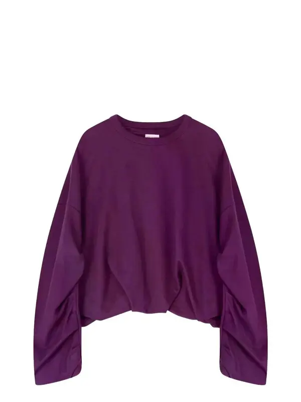 Dries Van Noten Cotton Draped Sweatshirt - Purple