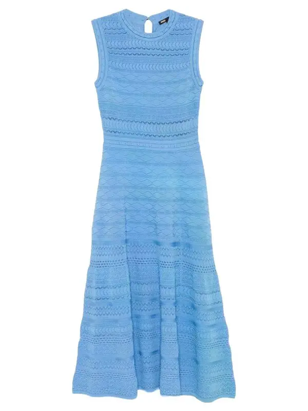 Maje Openwork Knit A-line Dress - Blue