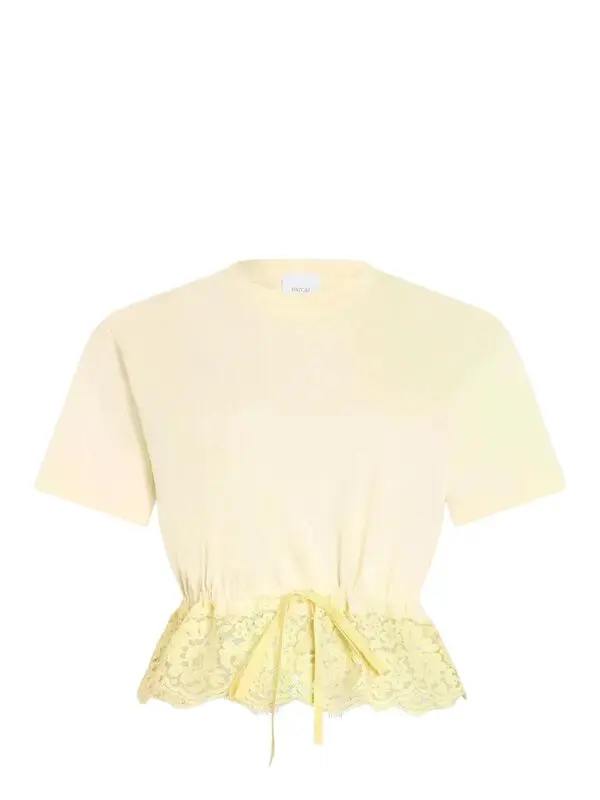 PATOU Lace-hem T-shirt - Yellow