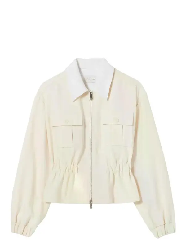 Claudie Pierlot Zip-up Jacket With Contrasting Collar - Neutrals