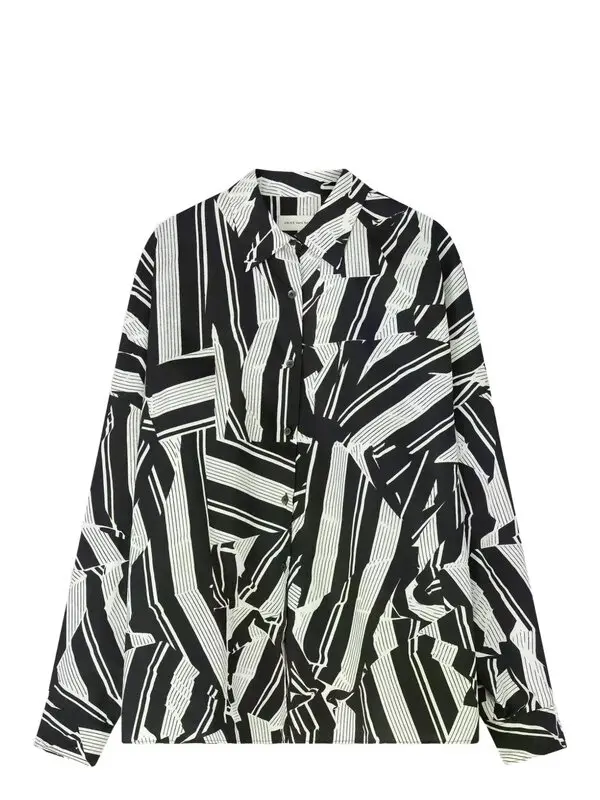 Dries Van Noten Geometric Cotton Shirt - Black