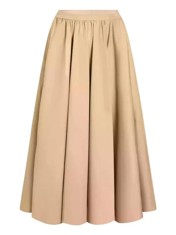 Patou Pleated Maxi A-line Skirt - Neutrals