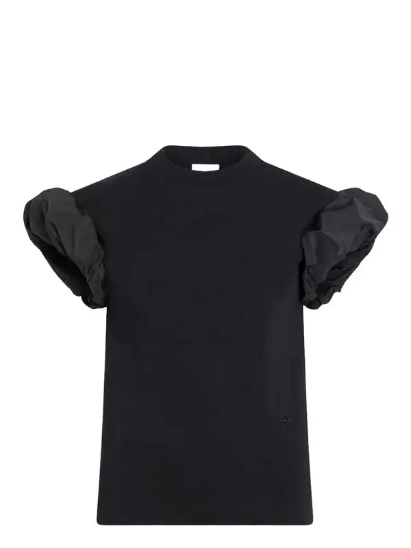 Patou Faille-sleeves T-shirt - Black