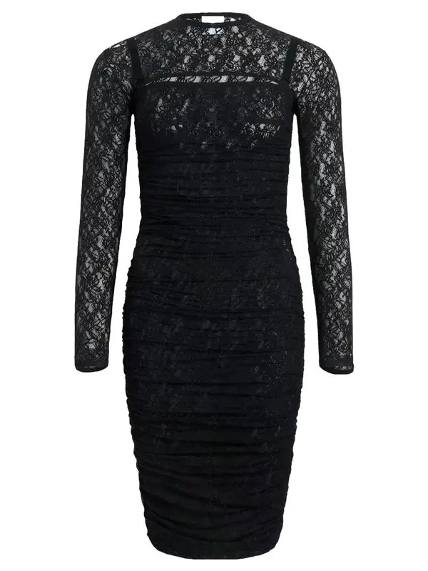 Patou Lace Midi Dress - Black