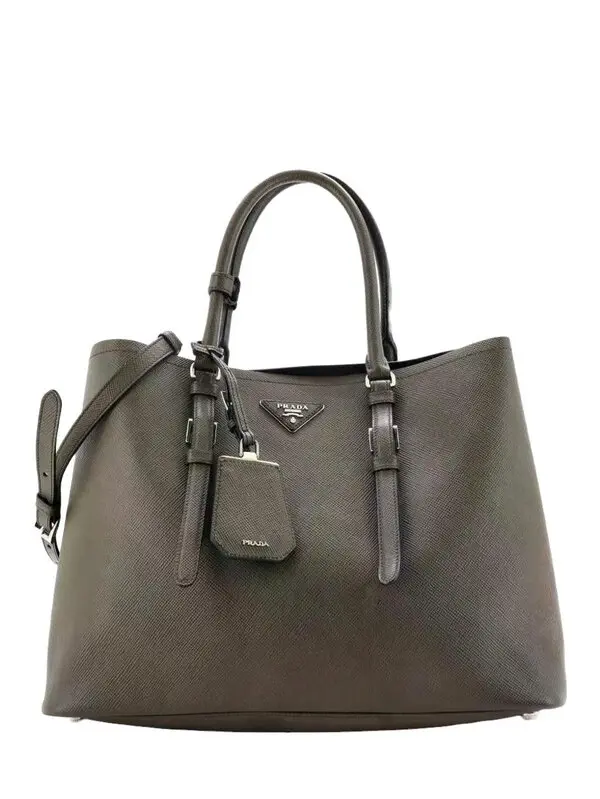 Prada Cuir Double Saffiano Leather Large Tote Bag - Green