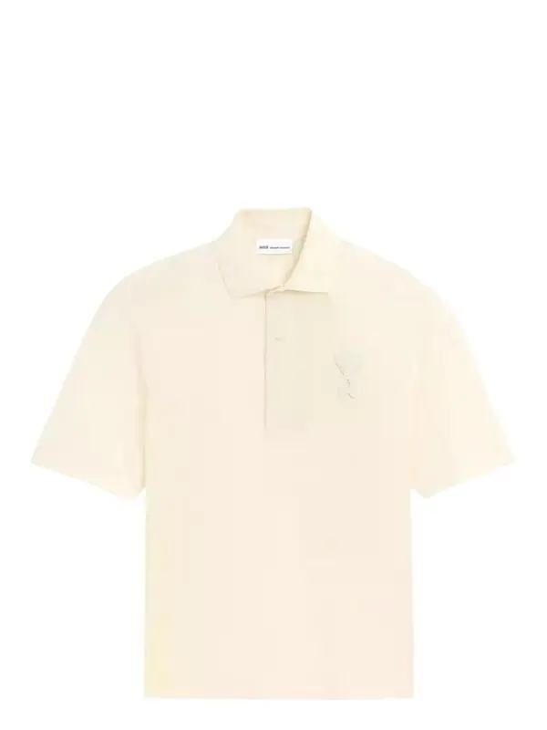 Ami Logo-patch Short-sleeves Polo Shirt - Neutrals