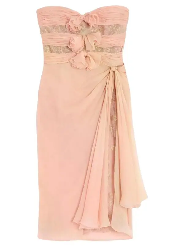 Valentino Garavani Lace-embellishment Midi Dress - Pink